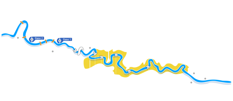 Le plan de l’Ardèche – Les parcours en Canoë – Base Nautique du Pont d’Arc